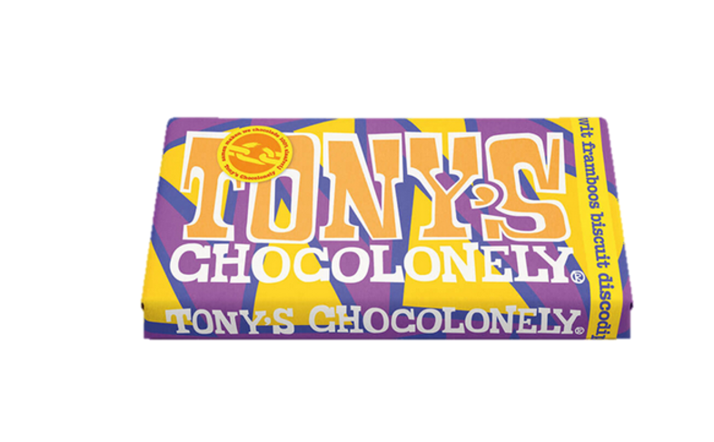 Tony's Chocolonely Bars White Raspberry Biscuit 180 g | Dutchy's ...