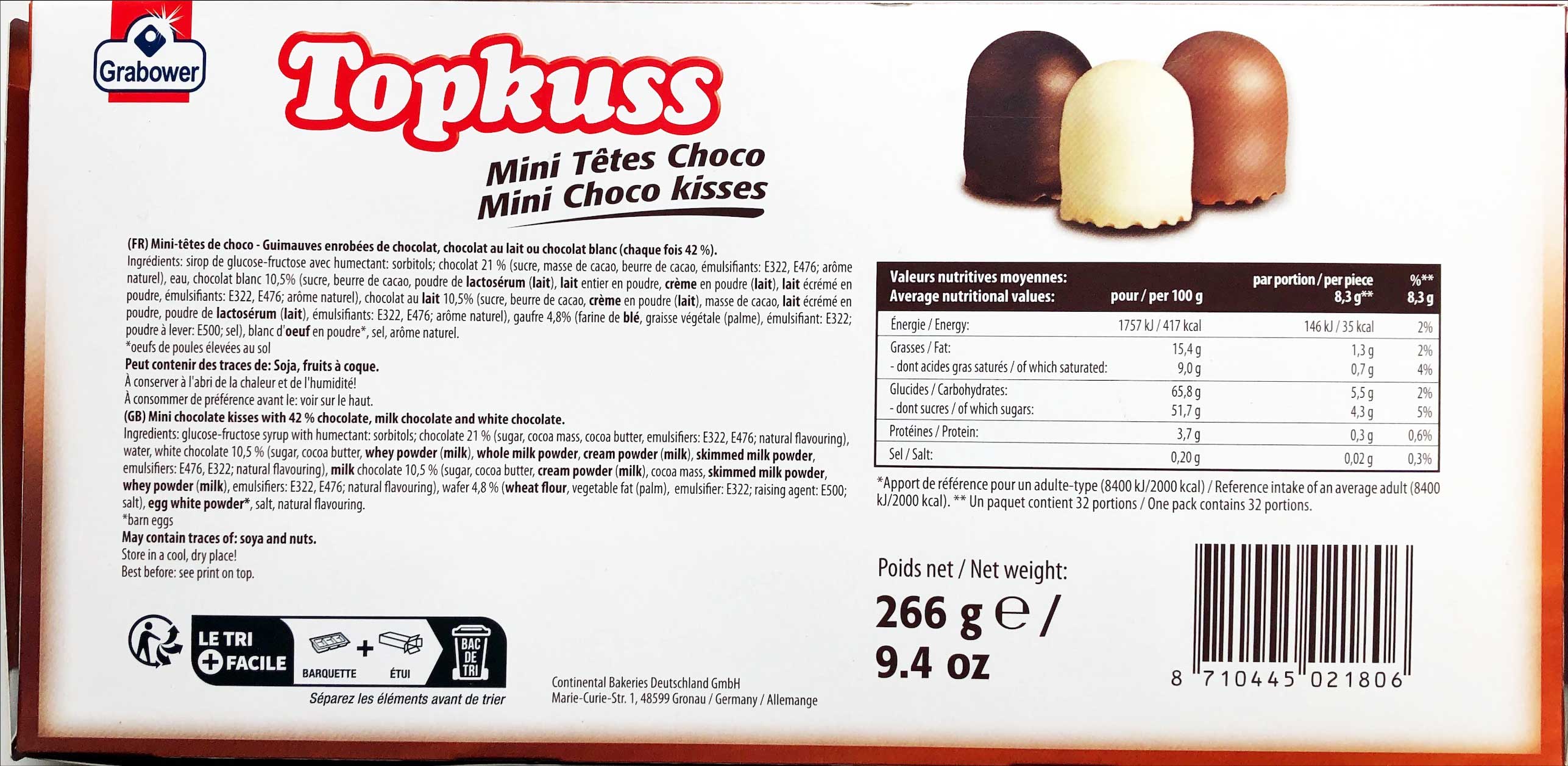 Grabower Topkuss Mini Kisses 266g | Dutchy's European Market