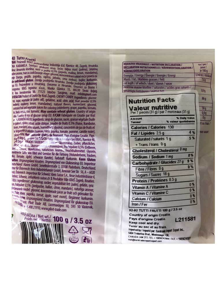 Kras Kiki Tutti Frutti 100g | Dutchy's European Market